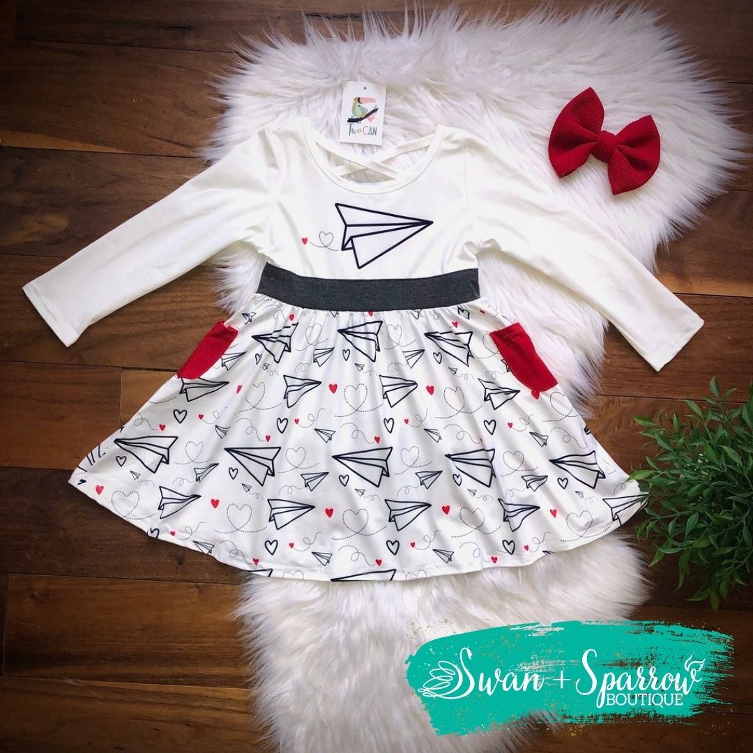 Paper Airplanes Twirl Dress – Swan and Sparrow